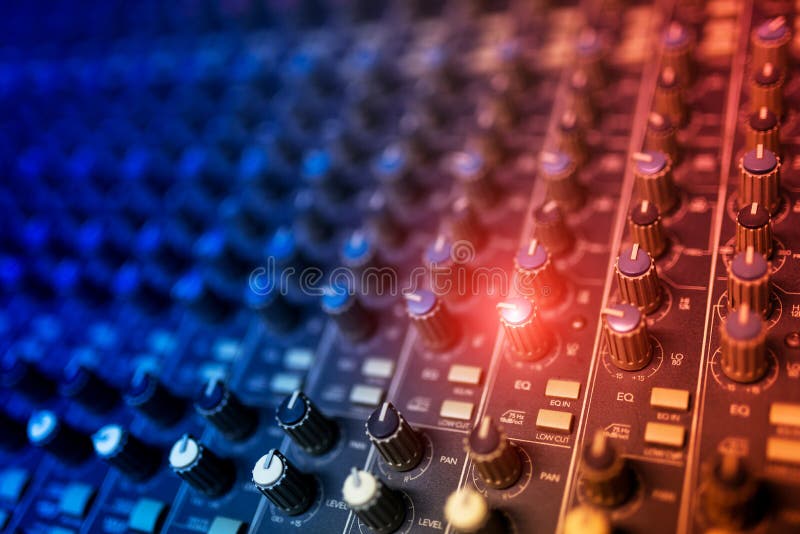 An Audio Mixing Table in Soft Light Stock Photo - Image of mixer ...