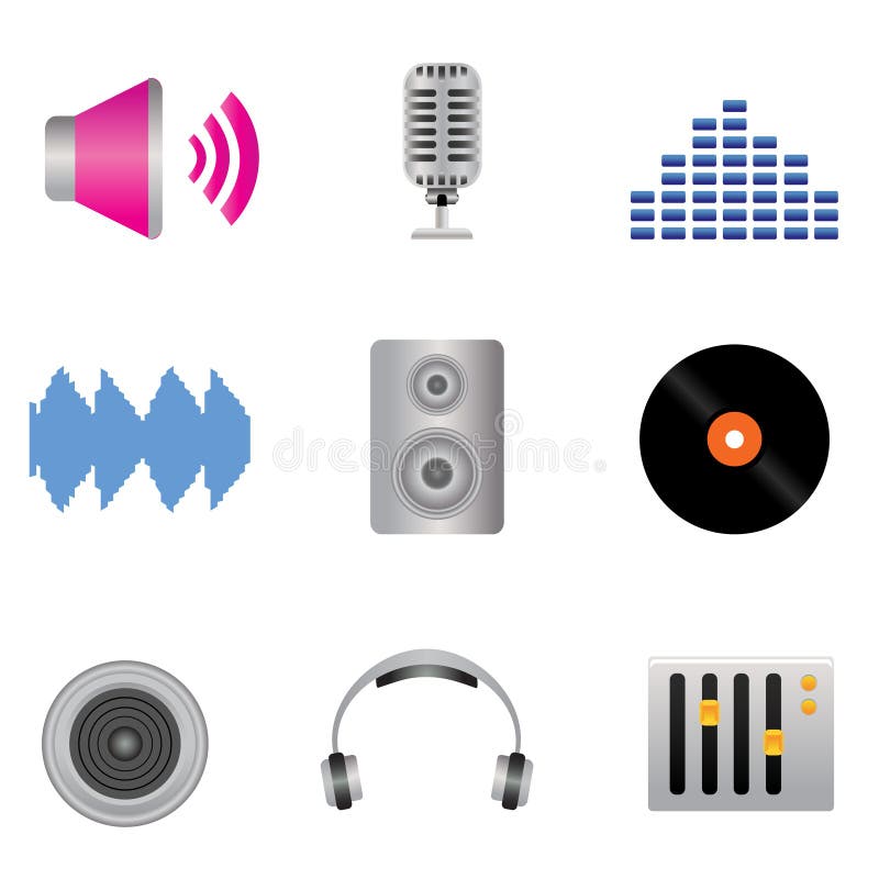 Audio Music Sound Wave, Vector Set Stock Vector - Illustration of party ...