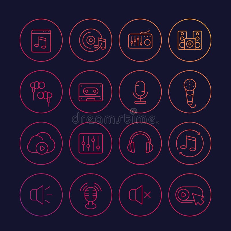 Streaming Music Service Icons Stock Illustrations – 333 Streaming Music ...