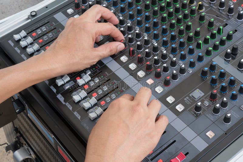 Audio musical mixer stock photo. Image of engineer, level - 95606246