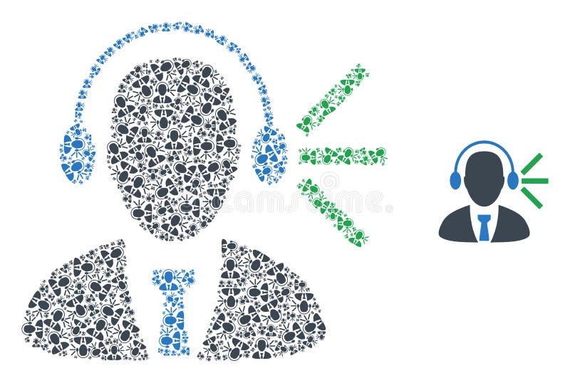 Audio Operator Sound Fractal Composition of Self Icons Stock Vector ...