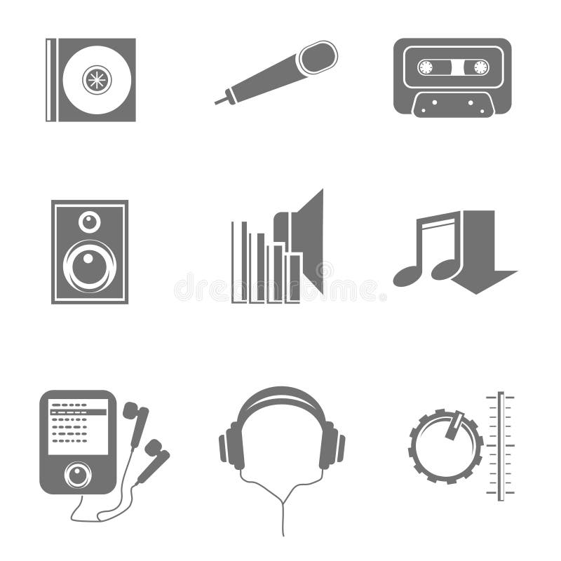 Audio pictogram stock illustratie. Illustration of hoofdtelefoons ...