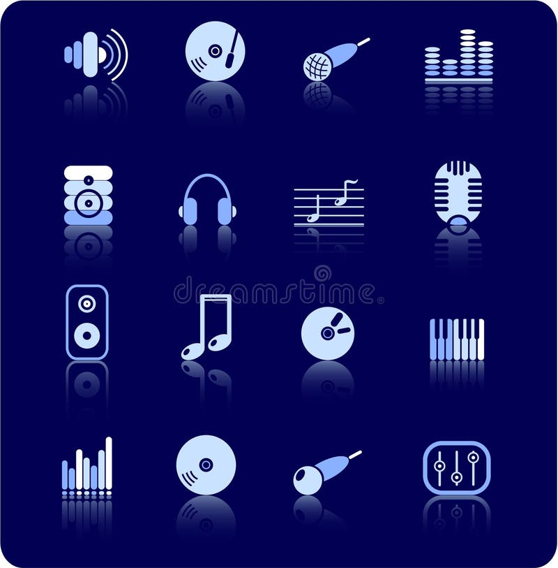Audio pictogrammen vector illustratie. Illustration of symbolen - 8918735