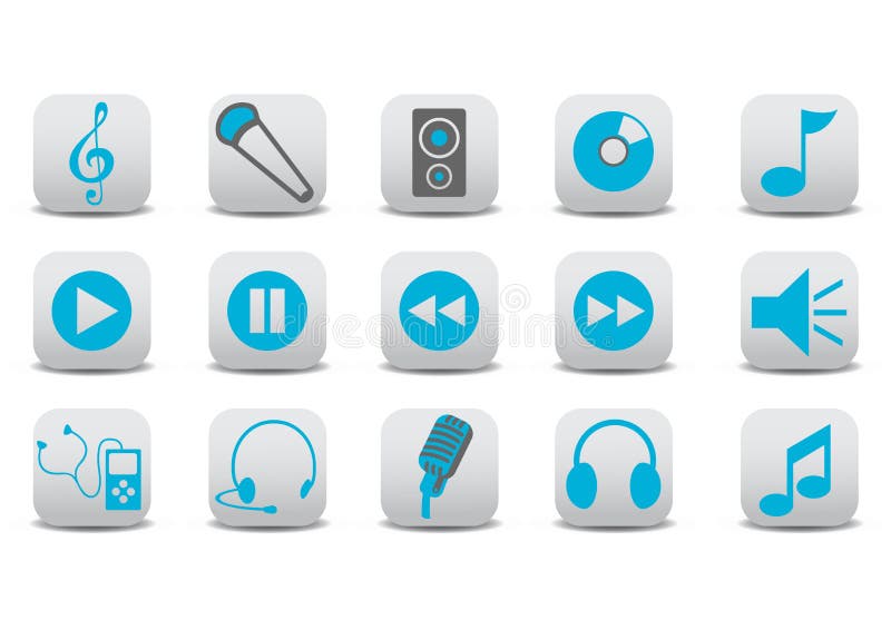 Video en audiopictogrammen vector illustratie. Illustration of doos ...