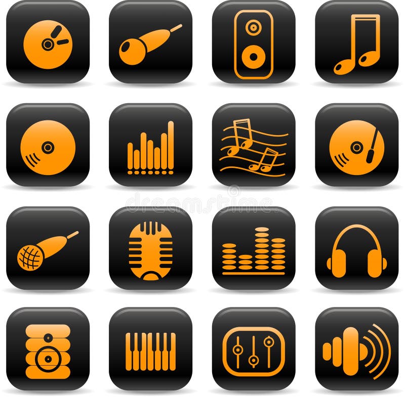 Audio pictogrammen vector illustratie. Illustration of grafisch - 8667047