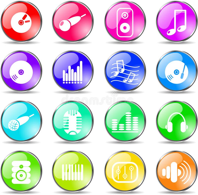 Audio pictogrammen vector illustratie. Illustration of symbolen - 8918735