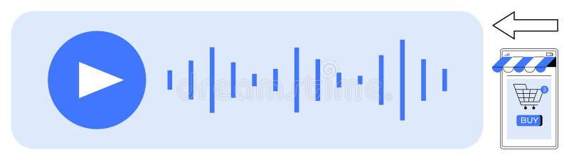 Audio Playback Interface with E-commerce Element Highlight Stock ...