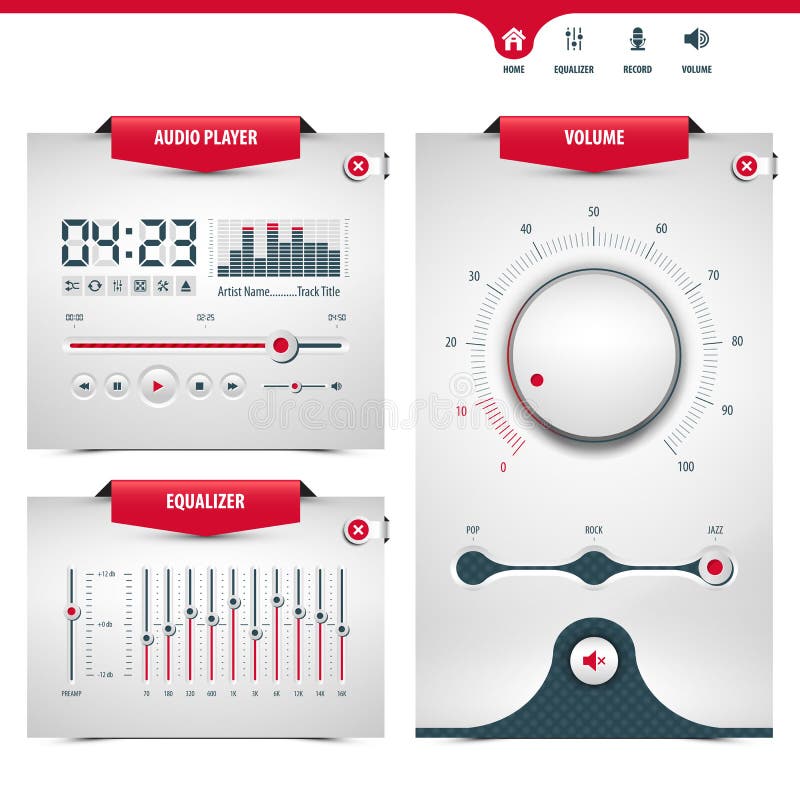 Audio player stock vector. Illustration of play, pause - 39397003