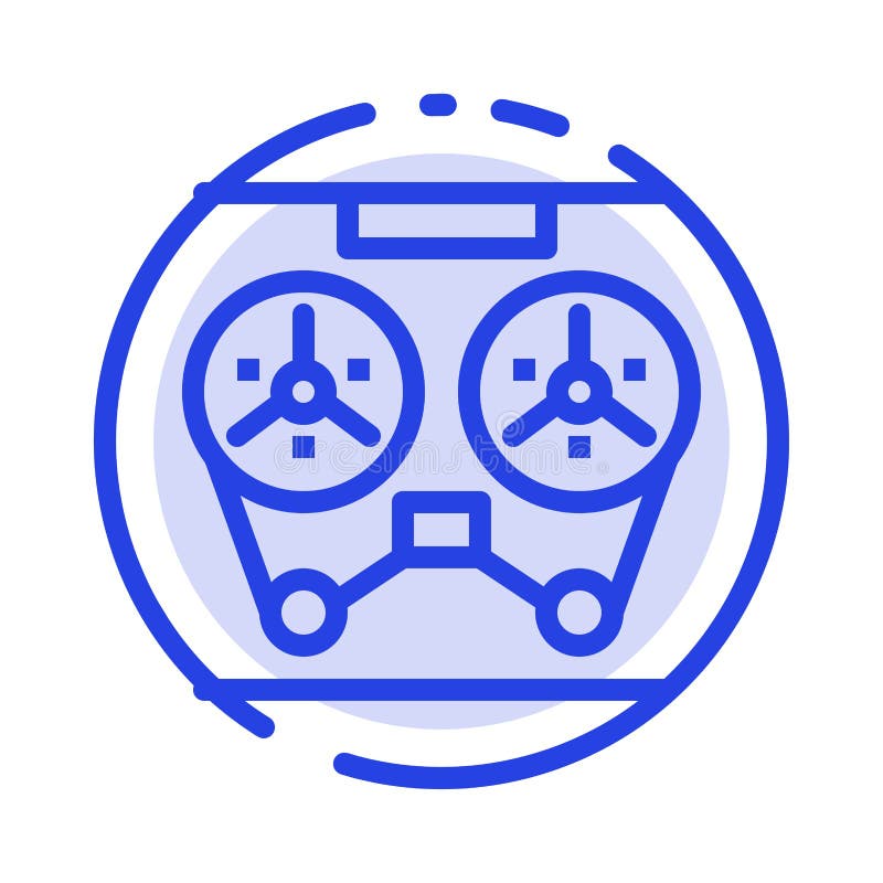 Audio, Player, Record, Recorder, Reel Blue Dotted Line Line Icon Stock ...