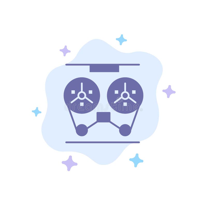 Audio, Player, Record, Recorder, Reel Blue Icon on Abstract Cloud ...
