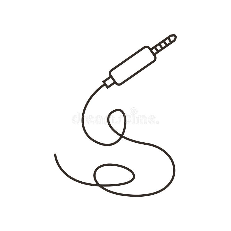 Audio Plug Cable Isolated Icon Stock Illustration - Illustration of ...