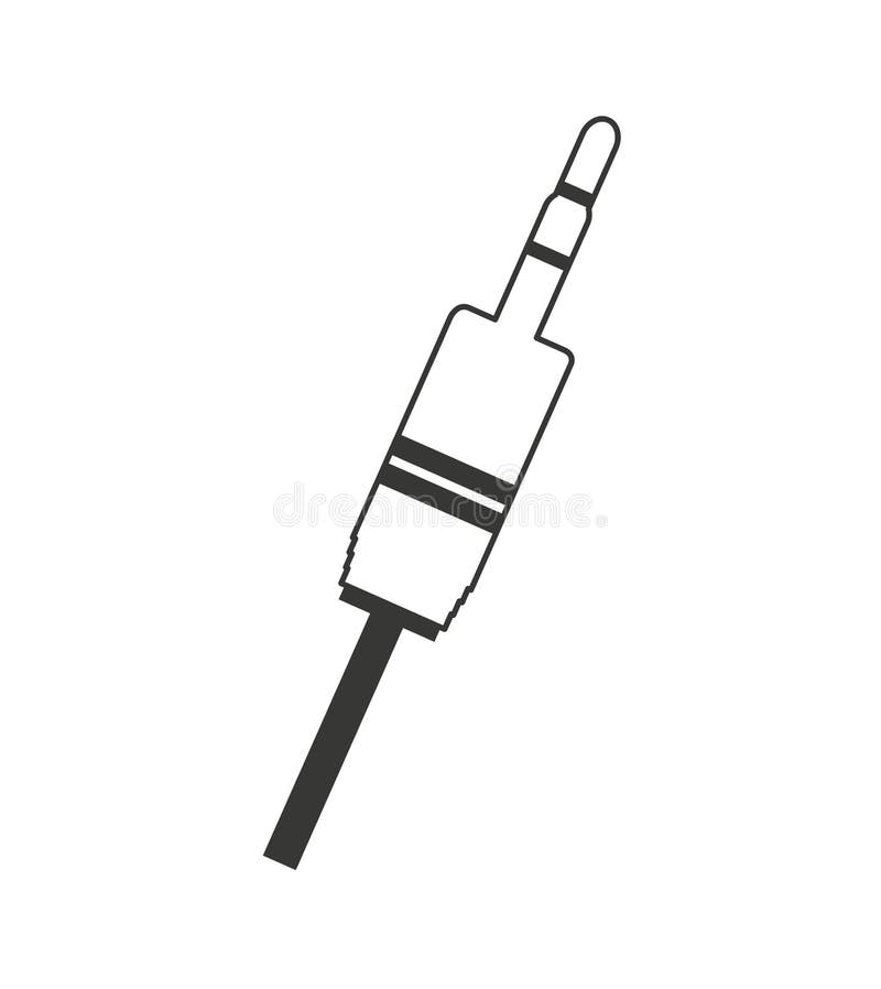 Audio plug connector icon stock vector. Illustration of connect - 81063995