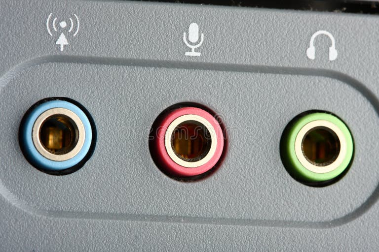 Audio ports stock photo. Image of isolated, mainboard - 14218752