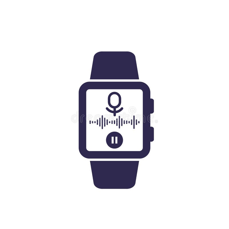 Audio Recording in Smart Watch Vector Icon Stock Vector - Illustration ...