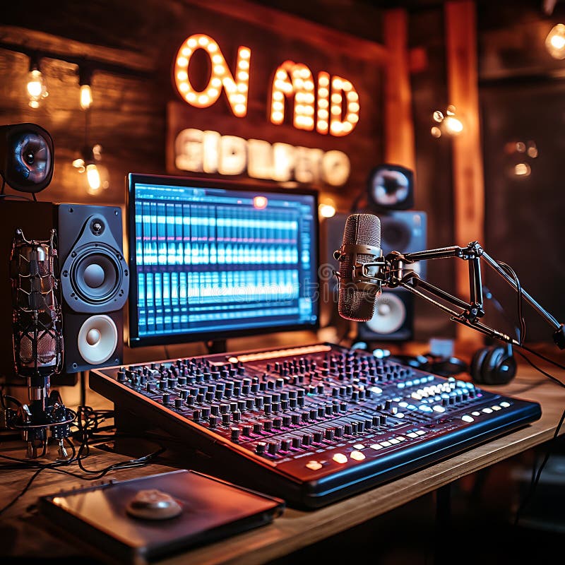 An Audio Recording Studio with Equipment is Shown Prominently Stock ...