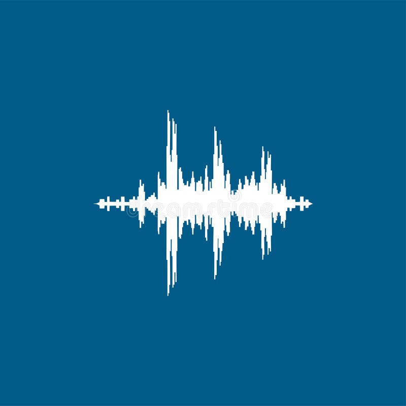 Audio Signal Blue Icon on White Background. Blue Flat Style Vector ...
