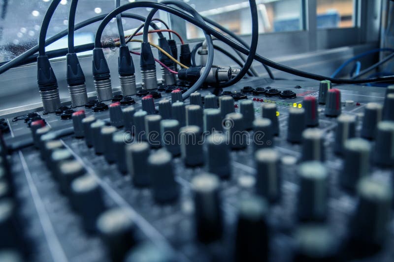 Audio Signal Transmission Line To the Audio Mixer Stock Illustration ...