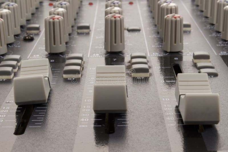 Audio Sliders of a Mixing Console Stock Image - Image of channel ...