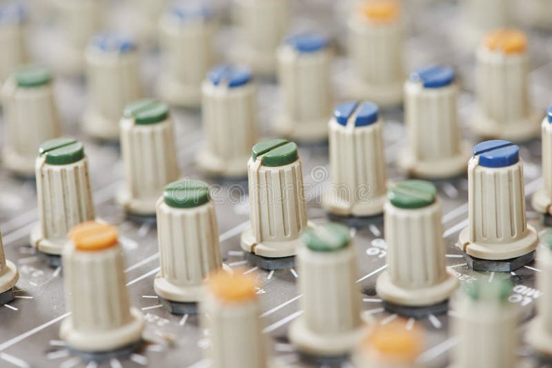 Audio Sound Mixing Board in Studio Stock Photo - Image of adjusting ...