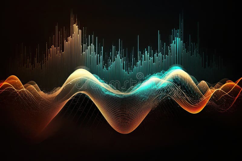 Audio Sound Wave Spectrum Abstract Oscillation Graph Futuristic ...