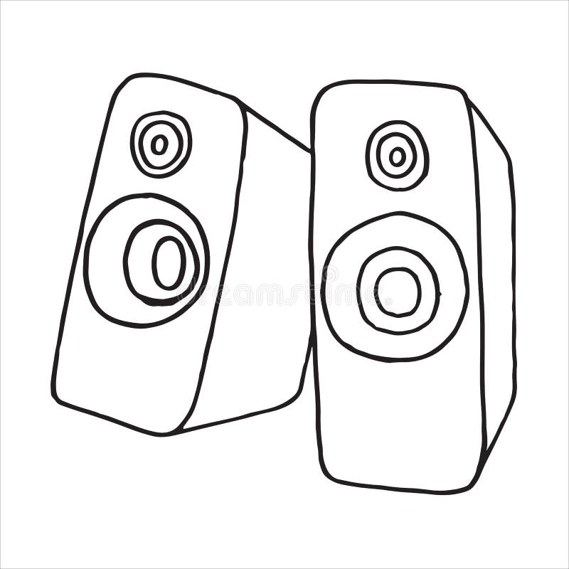 Audio Music Speaker Illustration With Doodle Art Stock Illustration ...