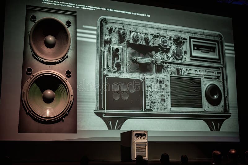 Audio Speaker Onstage, Showcasing the Evolution of Music Technology ...