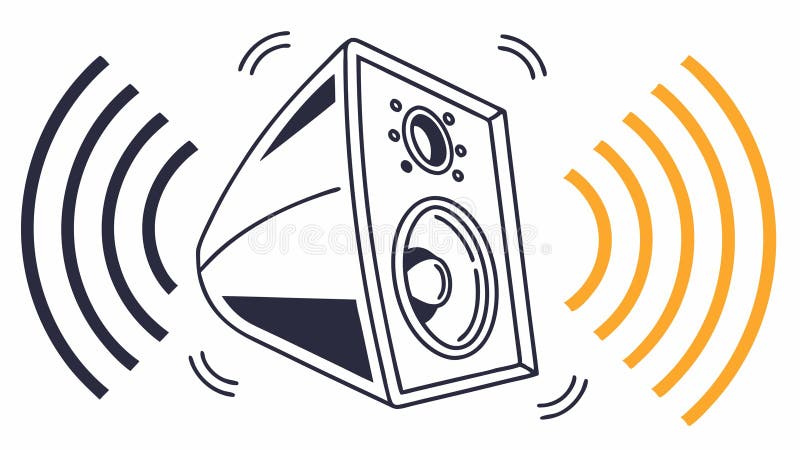 Audio Speaker with Sound Waves and Design, Vector Design Generative AI ...