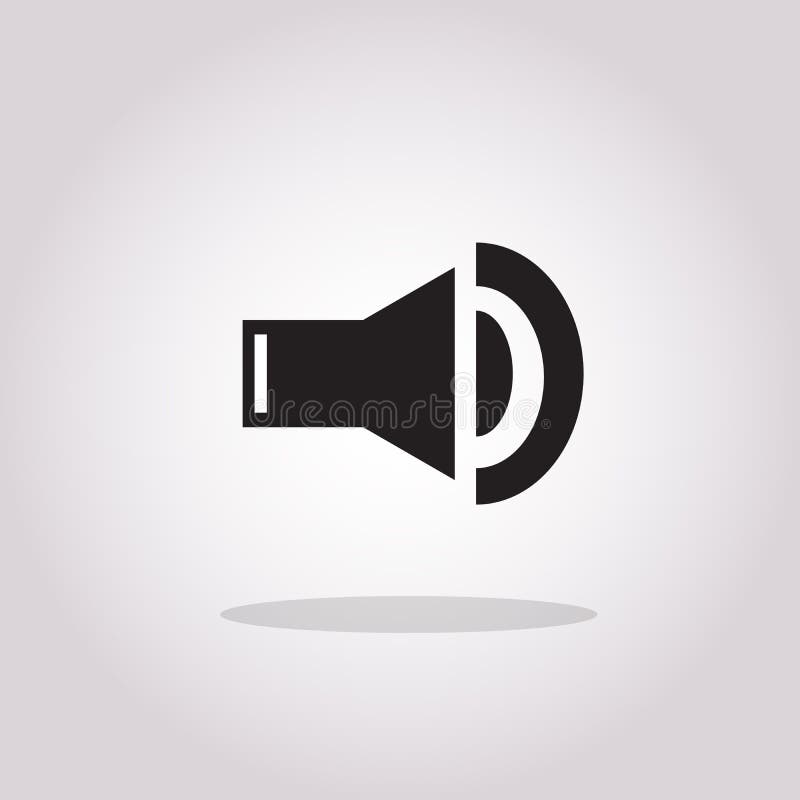 Audio Speaker Volume or Music Speaker Volume on Flat Vector Icon for ...