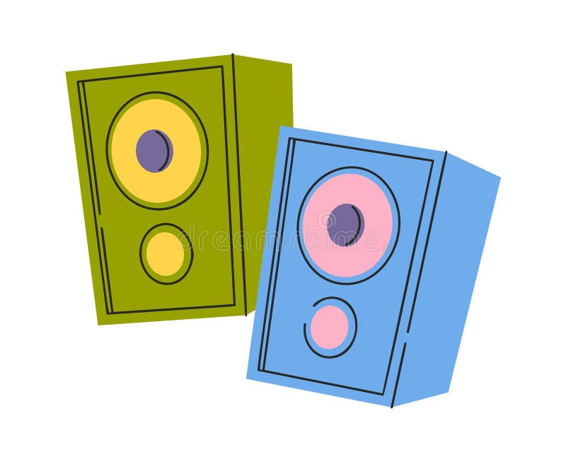 Audio Speakers Computer Acoustic System Stock Vector - Illustration of ...