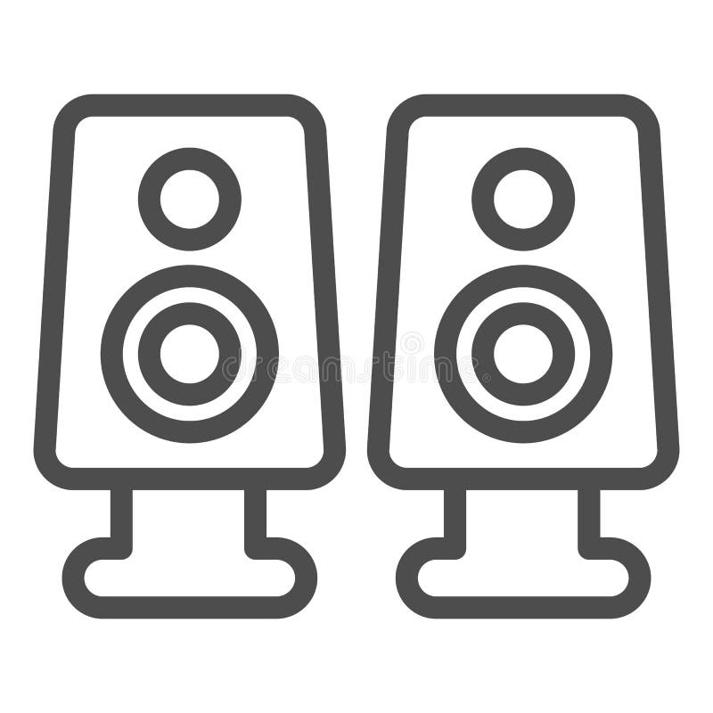 Stereo Line Icon Stereo System Vector Illustration Isolated On White