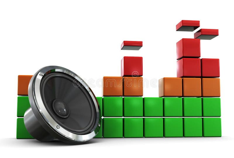 3d Audio Spectrum Sound System Stock Illustration - Illustration of ...