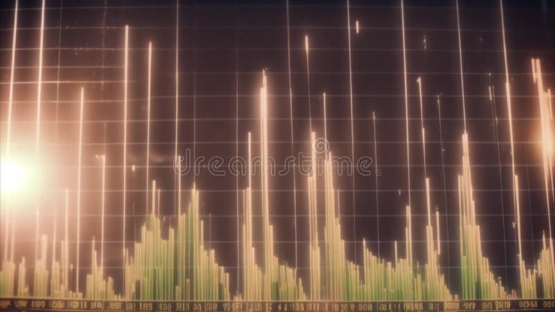 Audio Spectrum Visualizer with a Glowing Effect Stock Video - Video of ...
