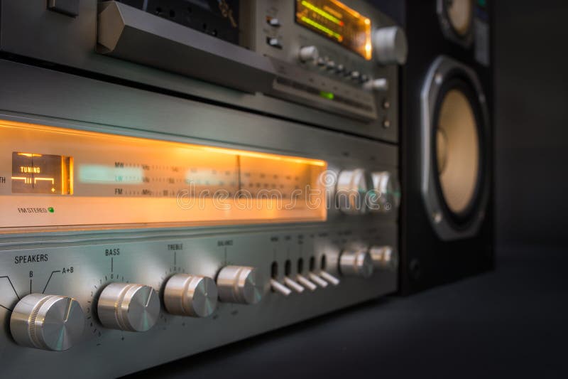 Audio stereo rack stock photo. Image of amplifier, perspective - 66096546