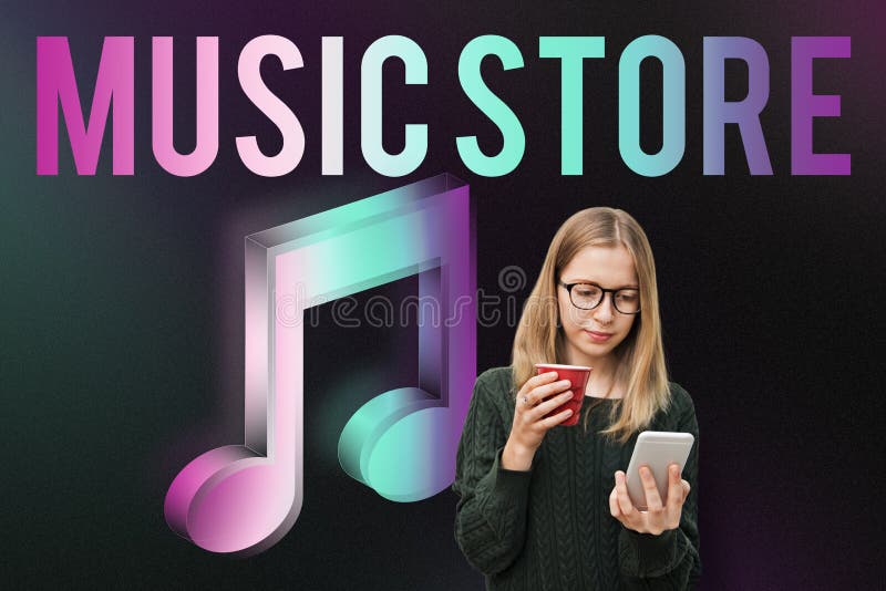 Audio Store Music Note Icon Graphic Concept Stock Photo - Image of ...