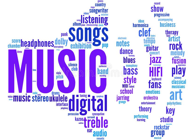 Audio symbol tagcloud stock illustration. Illustration of metal - 24983129