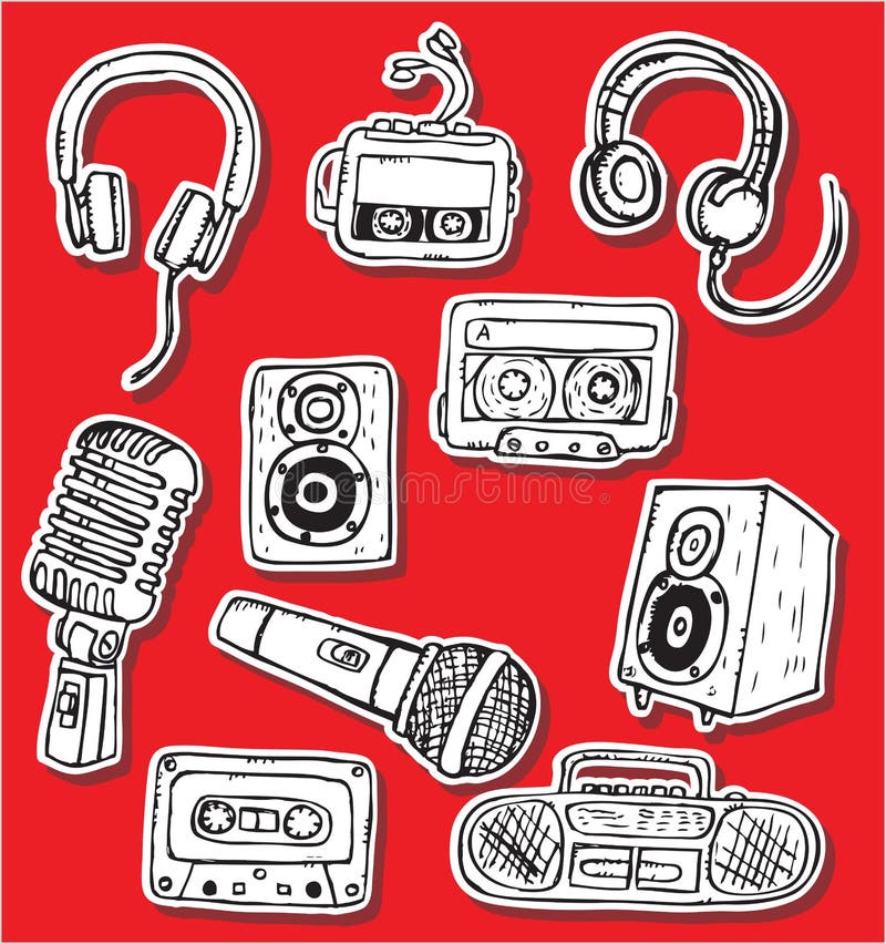 Audio symbols stock vector. Illustration of headset, collection - 31395918