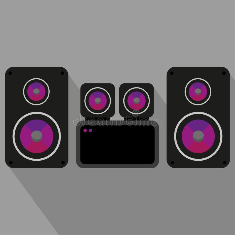 Audio System Drawing. Modern Technology. Vector Illustration. Stock ...