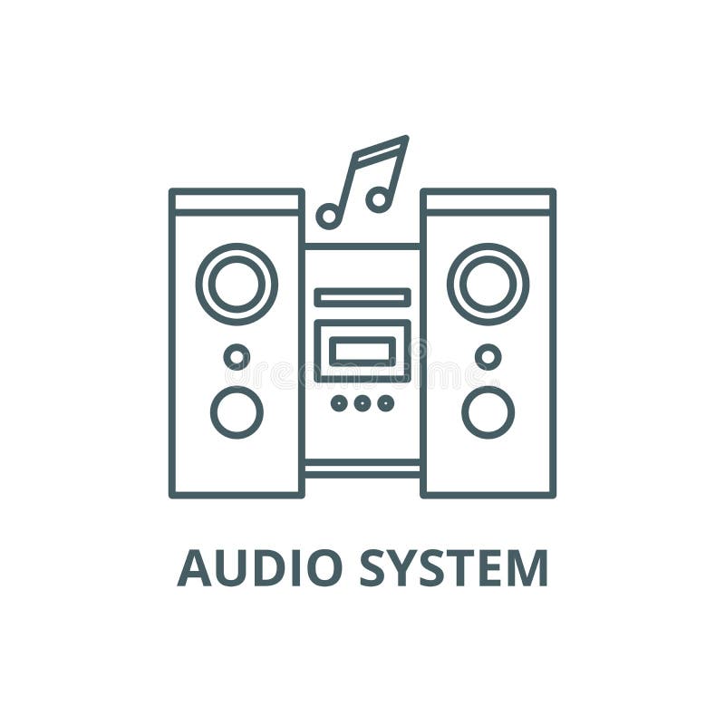 Audio System Line Icon, Vector. Audio System Outline Sign, Concept ...
