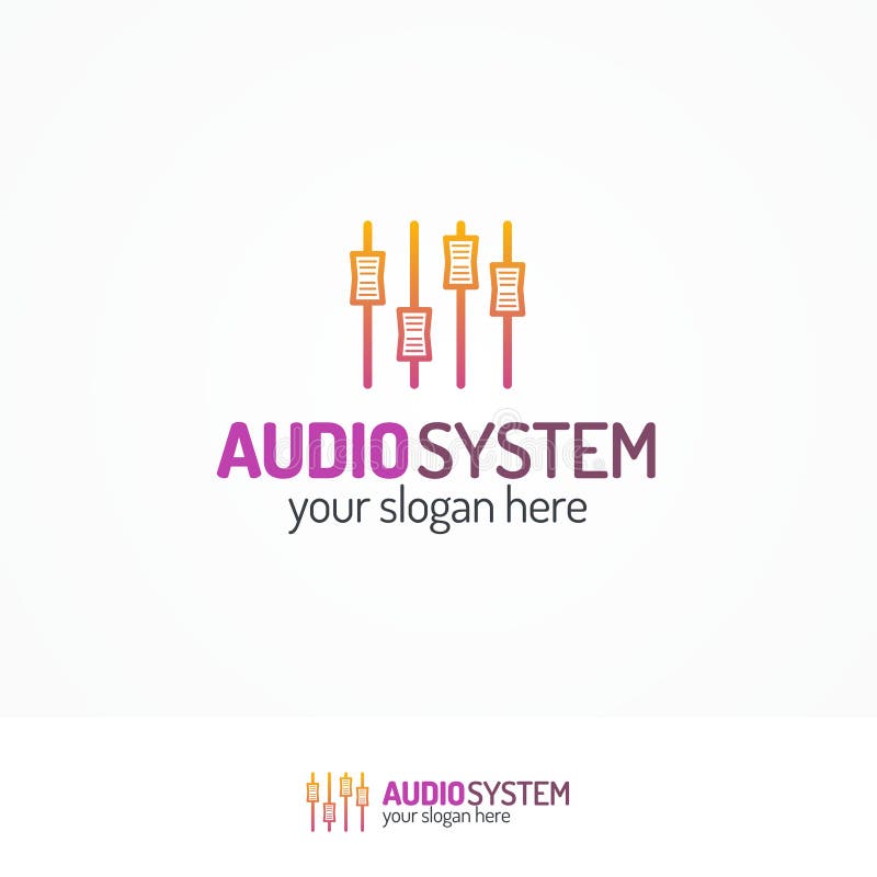 Audio System Logo Set with Equalizer Icon Stock Vector - Illustration ...