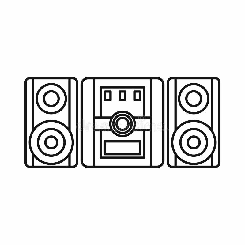 Audio System, Music Center Icon, Outline Style Stock Vector ...