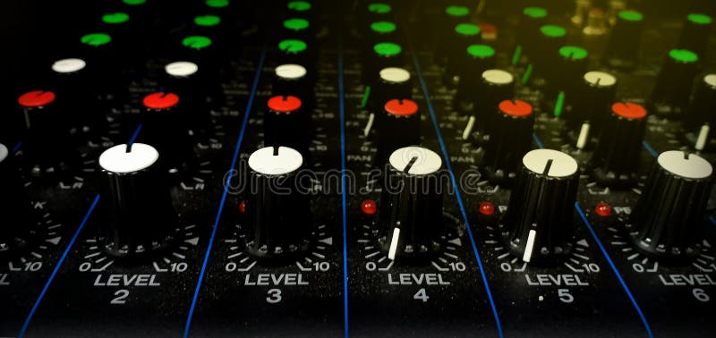 Audio system orange light stock photo. Image of board - 161441090