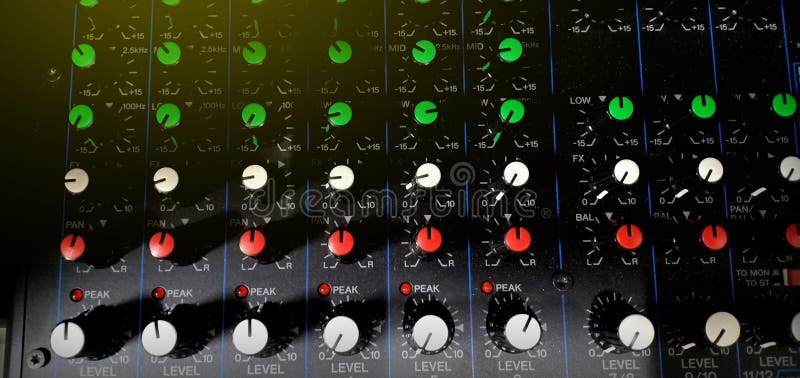 Audio system orange light stock photo. Image of operator - 161441202