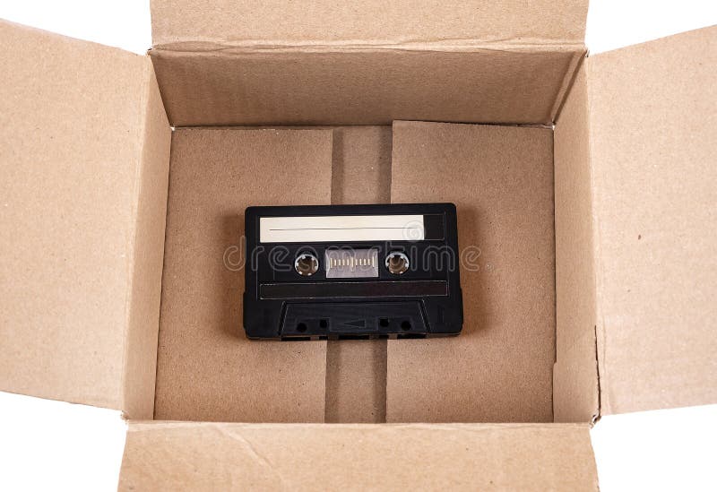 Audio Tape Cassette in the Box Stock Photo - Image of detail, tape ...