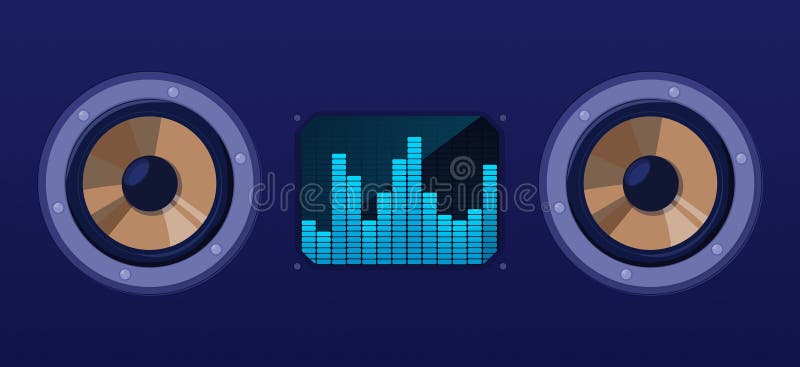 Audio Tape Recorder with Frequency Chart. the Image of Two Speakers ...