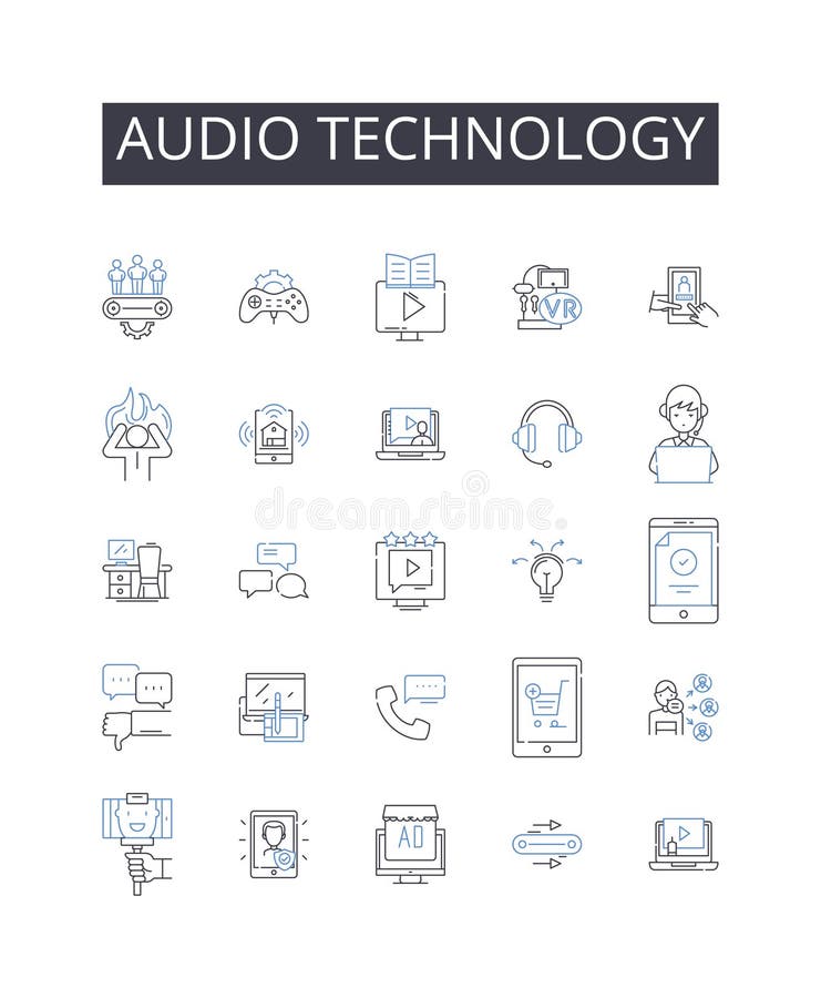 Audio Technology Line Icons Collection. Collaborative, Creative ...