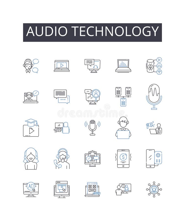 Audio Technology Line Icons Collection. Sound Engineering, Acoustic ... Audio Technology Line Icons Collection. Sound Engineering, Acoustic ...