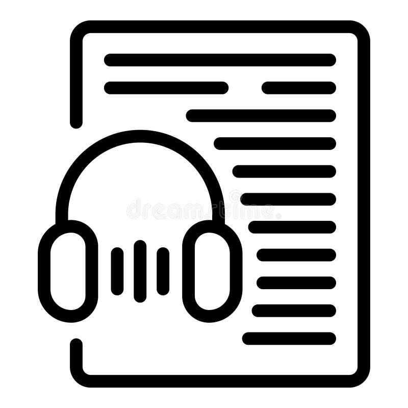 Audio Text Book Icon Outline Vector. Written Record Stock Illustration ...