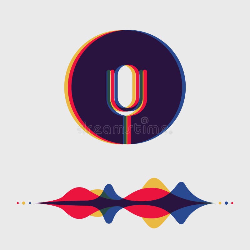 Audio Track with Microphone Icon Stock Vector - Illustration of audio ...