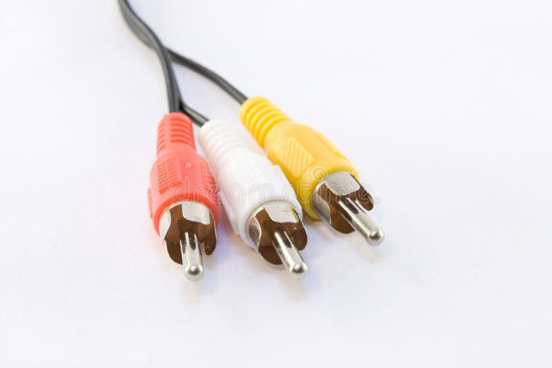 Audio Video Cable stock image. Image of connector, white - 7384103