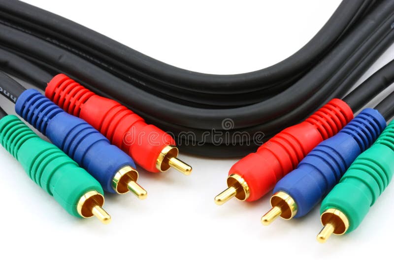 Audio Video Component Cables Stock Image - Image of three, gold: 12047333